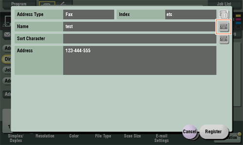 Registering Directly Entered Destinations in Address Book