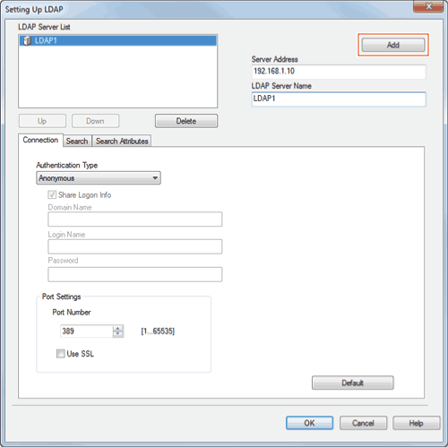 Register an LDAP Server in the Fax Driver