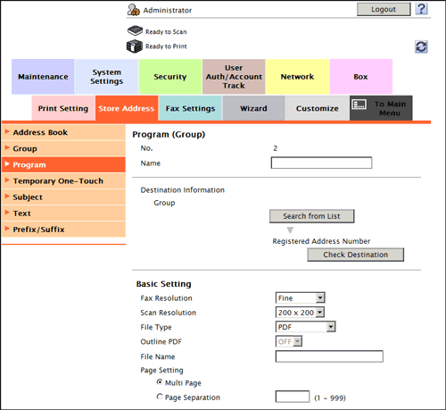 Registering a Group Program
