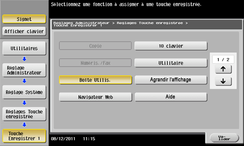 Panneau de contrôle