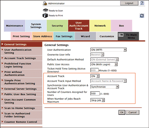 Employing the Account Track Function