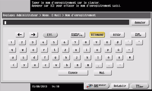 Panneau de contrôle